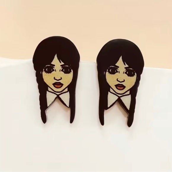 Jewelry | E112 Wednesday Adams Family Halloween Horror Goth Acrylic ...